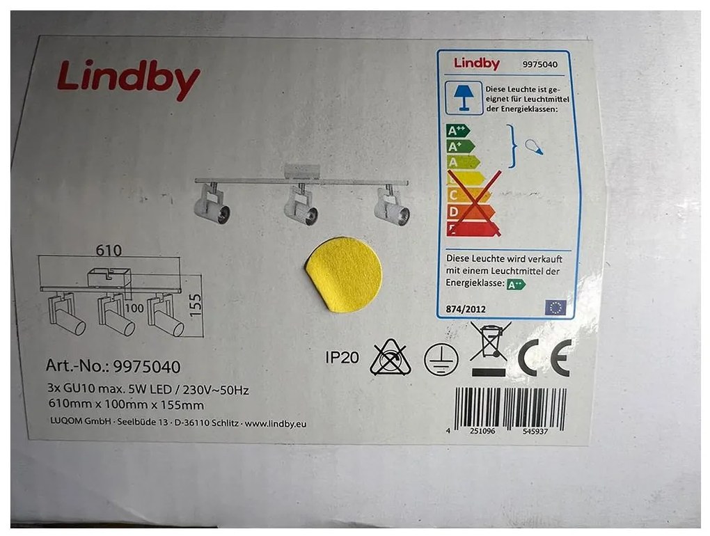 Lindby - Bodové svítidlo 3xGU10/5W/230V
