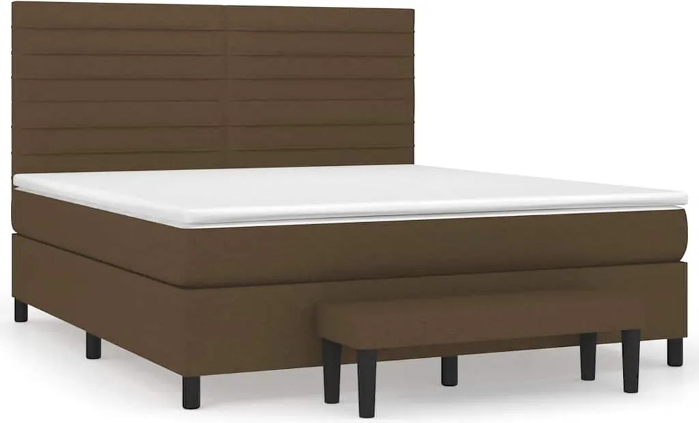 Box spring postel s matrací tmavě hnědá 180x200 cm textil 3136696