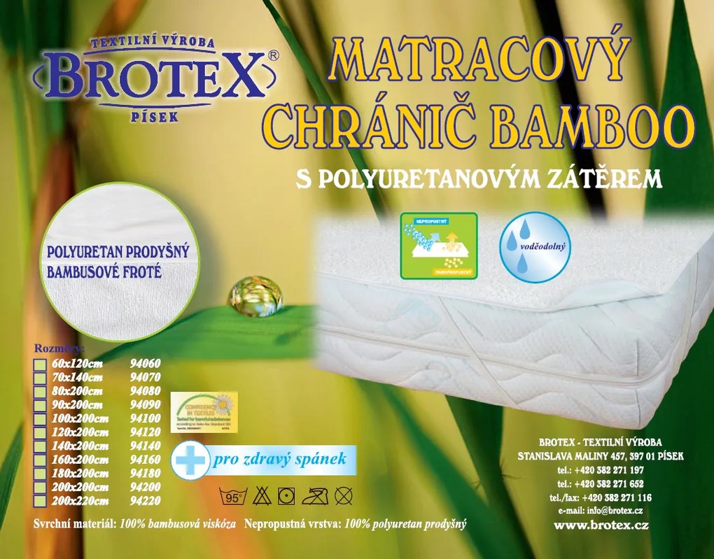 Brotex Bamboo matracový chránič nepropustný 100x200