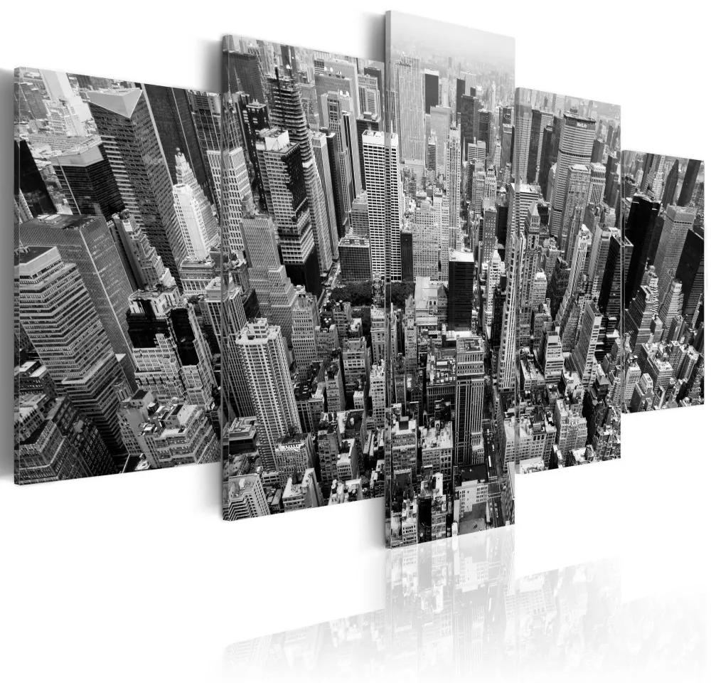 Obraz na plátně Bimago - Černobílé mrakodrapy New Yorku 100x50 cm