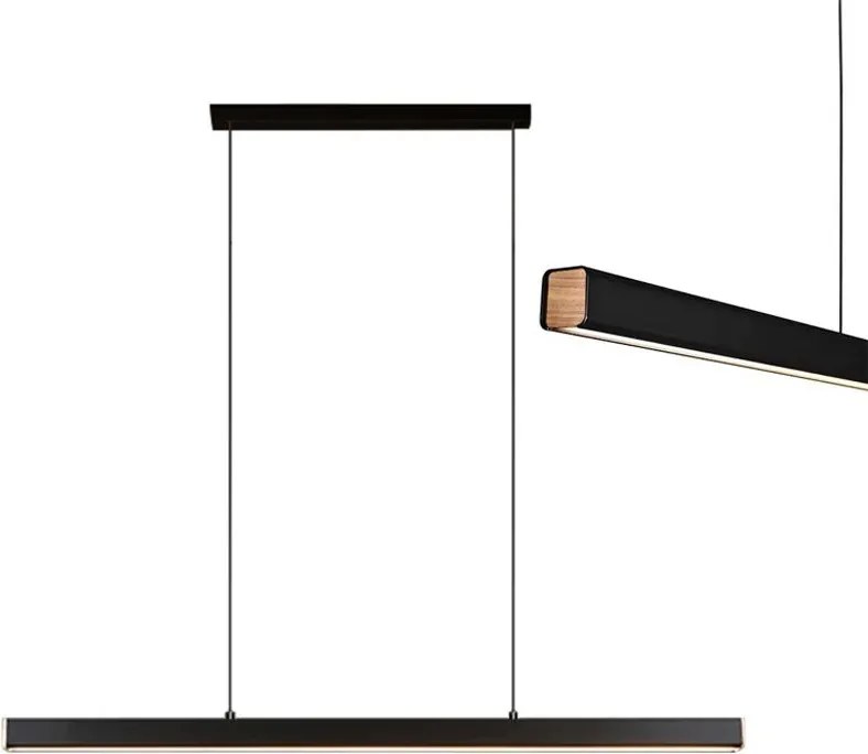 Toolight Toolight, LED závěsné svítidlo 80cm, 15W, APP1447-CP, černá matná, OSW-02391