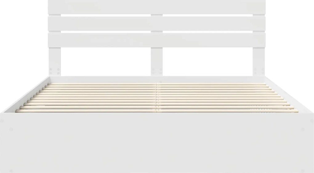Rám postele s čelo Bílá 180 x 200 cm Masivní borové dřevo 3411383