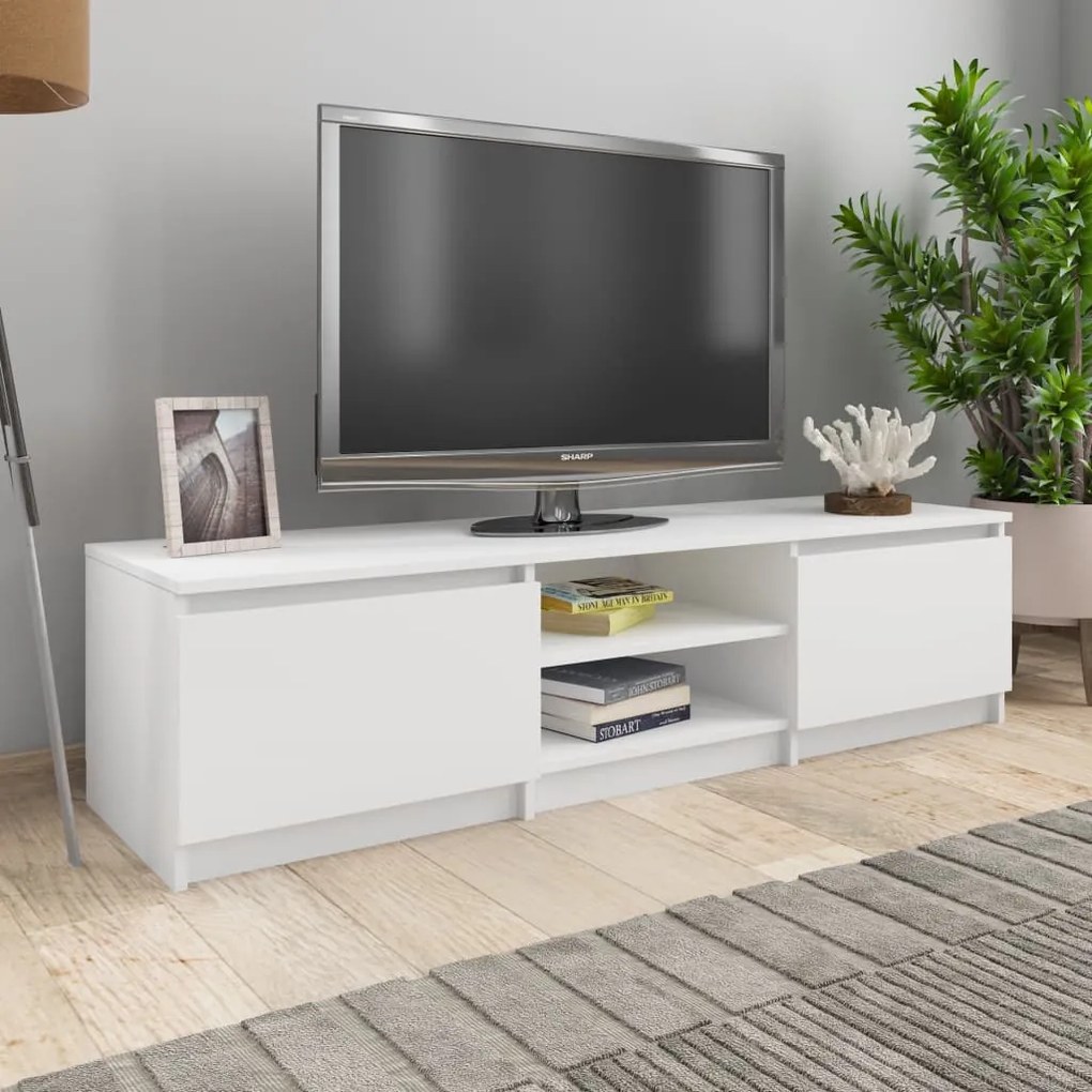vidaXL Marketos TV stolek bílý 140 x 40 x 35,5 cm kompozitní dřevo
