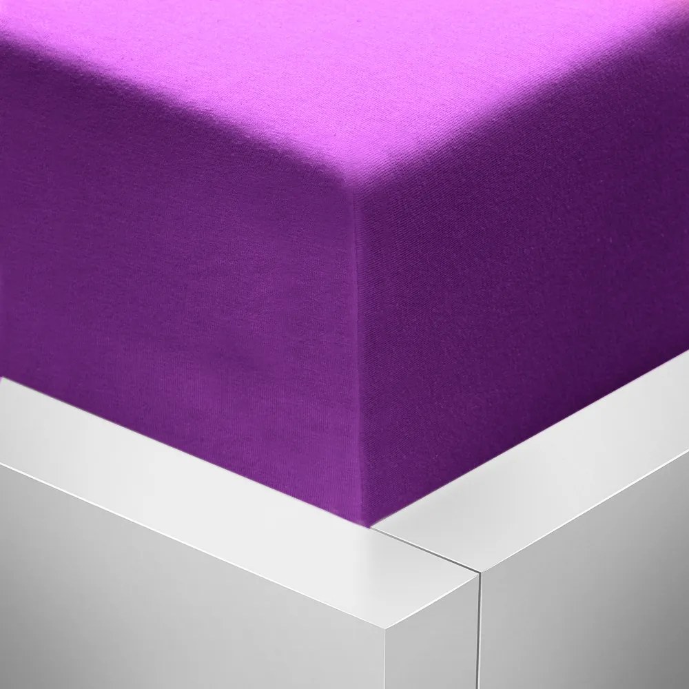 Stanex Jersey napínací prostěradlo s lycrou - fialové ROZMĚR: (š/d/v) 180 x 200 x 20 cm, Barva: FIALOVÉ