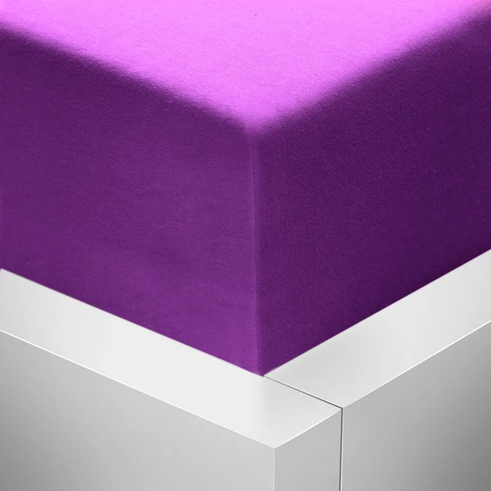 Stanex Jersey napínací prostěradlo s lycrou - fialové ROZMĚR: (š/d/v) 90 x 200 x 20 cm, Barva: FIALOVÉ