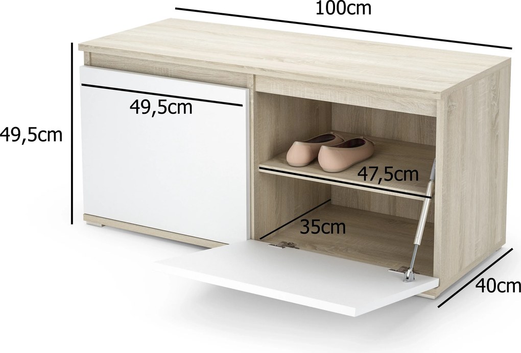 Eka Předsíňová stěna s čalouněnými panely Trinity 25 - Dub Artisan s černou / Hořčicová 2326