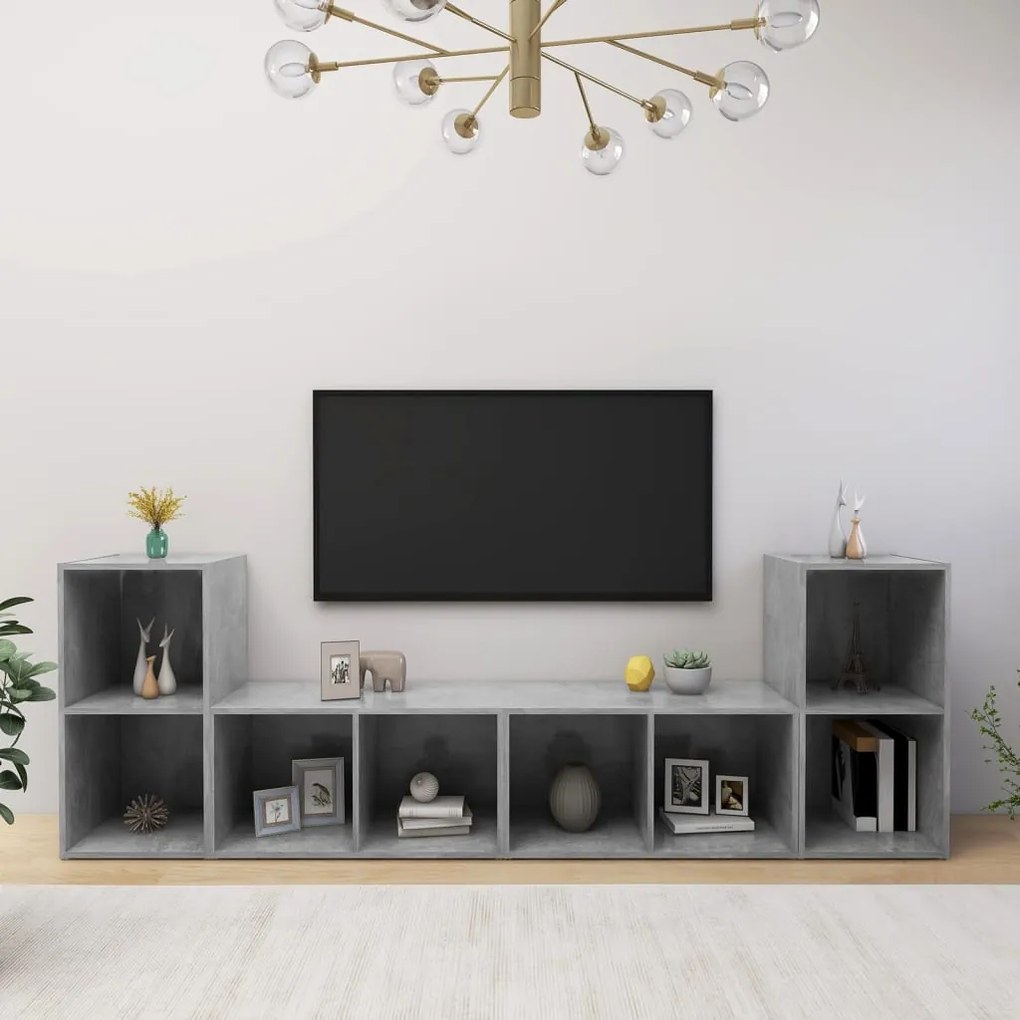vidaXL Marketos TV skříňky 4 ks betonově šedé 72x35x36,5 cm kompozitní dřevo