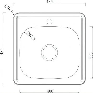 Velazo Dřez 1 komorový, nerez - , 48x48 cm