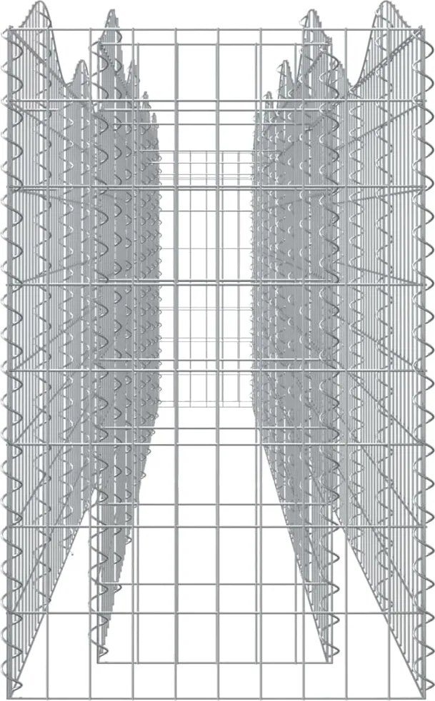Klenutý gabion vyvýšený záhon 400x50x100 cm pozinkované železo 153547