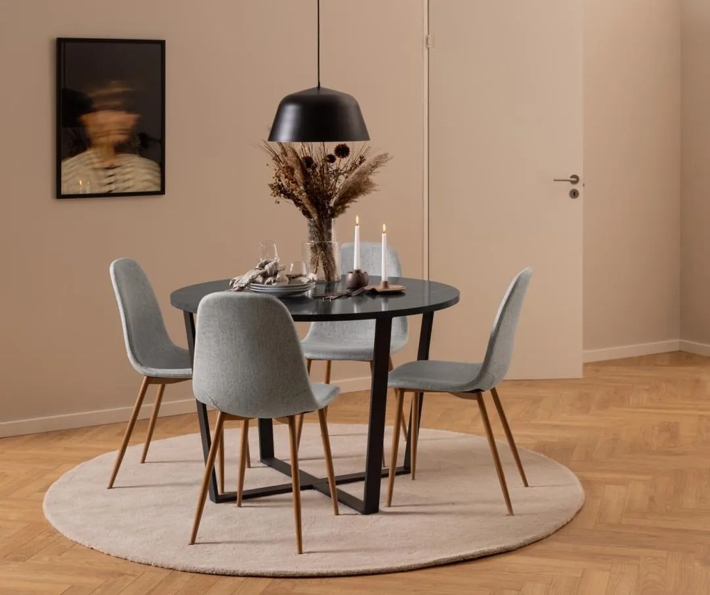 ACTONA Kulatý jídelní stůl AMBLE černý ⌀110 cm