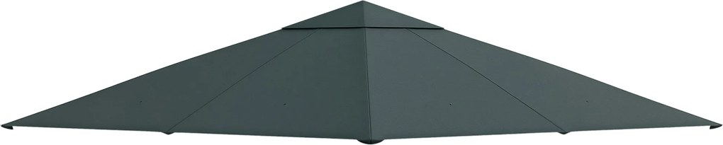 Náhradní střecha pro zahradní altán Outsunny, cca 3 x 3 m, voděodolná, ochrana před sluncem, 8 odtokových otvorů, polyester, tmavě šedá | Aosom