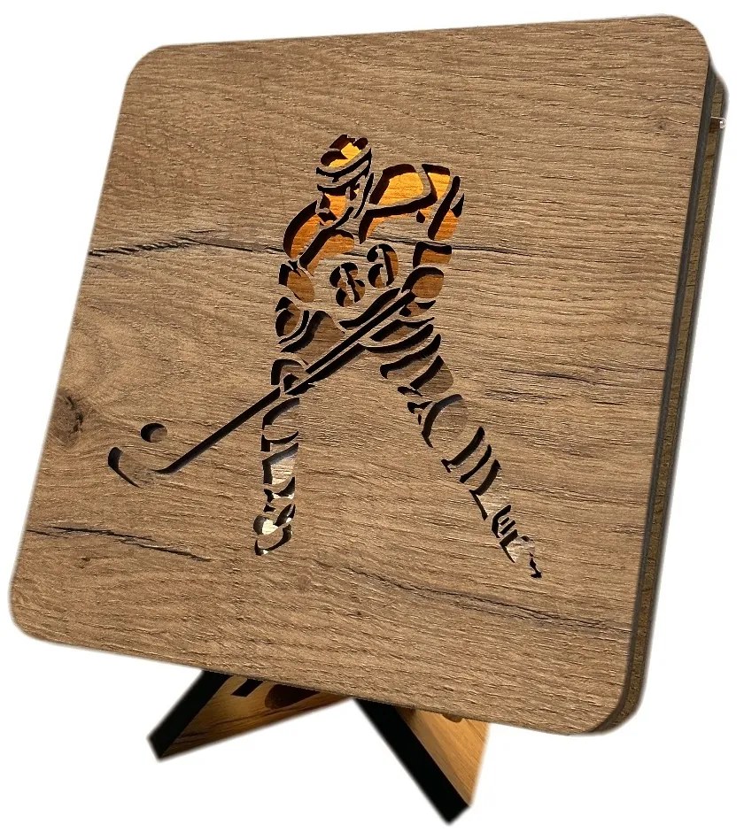 Li-Go "Hokejista" lampa 19x19cm provedení povrchu: dub světlý
