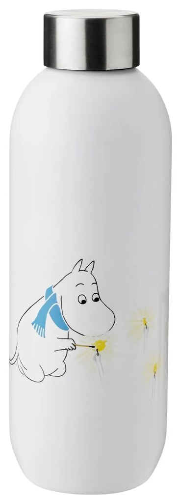 Stelton Nerezová lahev Keep Cool Frost Moomin 750 ml, bílá barva, kov