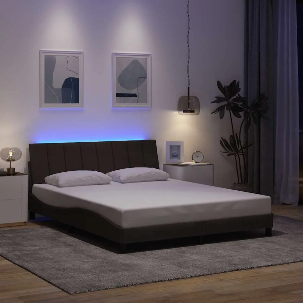Rám postele bez matrace Hanko tmavě hnědý 160 x 200 cm textil 3310471