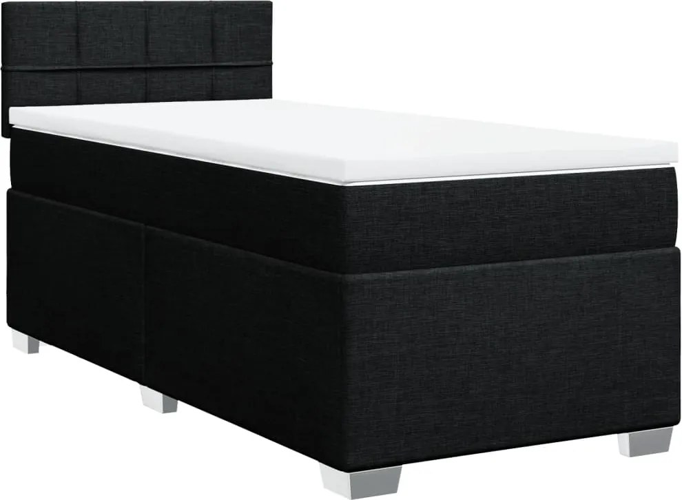 Box spring postel s matrací černá 90x190 cm textil 3288045