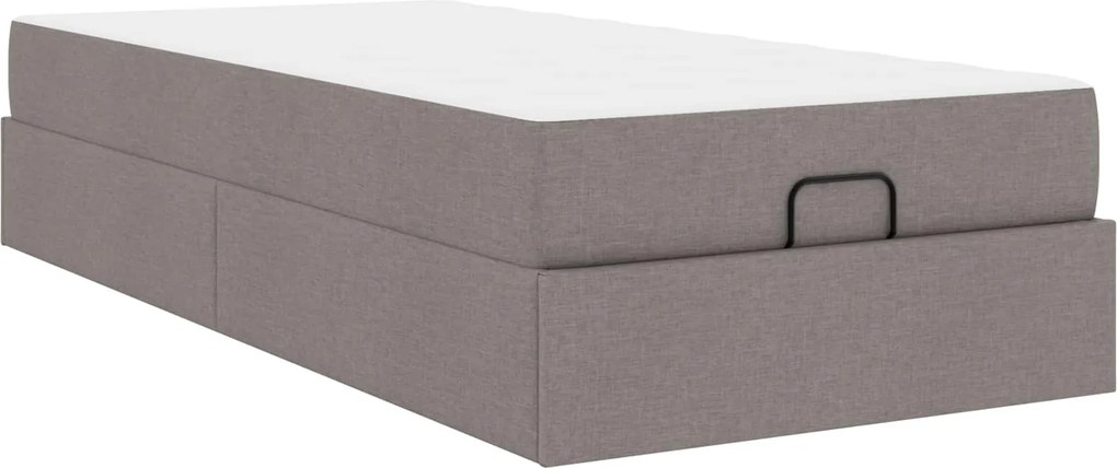 Rám postele s matrací 2 ks Taupe textil 3399449