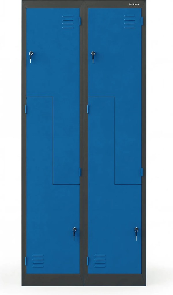 Šatní skříň typu L antracitovo-modrá, 800x1850x450 mm: JULIA