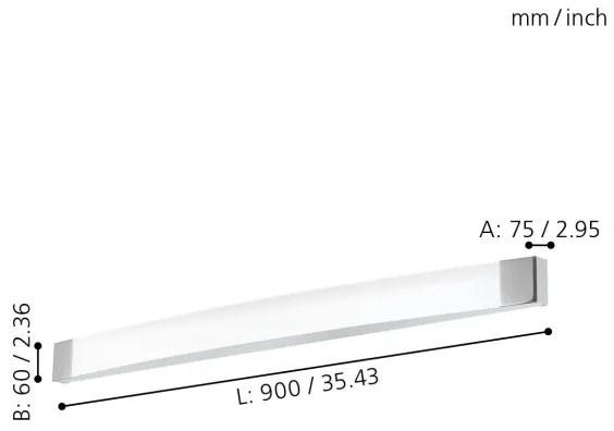 Eglo 98193 - LED Koupelnové nástěnné svítidlo SIDERNO LED/24W/230V IP44