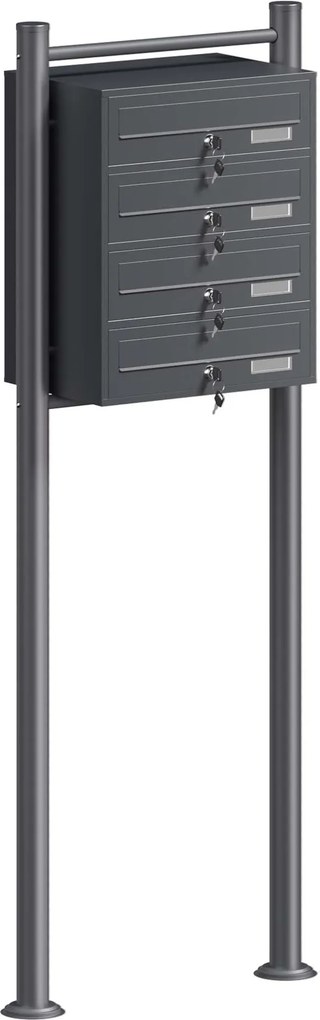 Poštovní schránka Wiltec – 556 × 270 × 1500 mm, antracitová (61743)