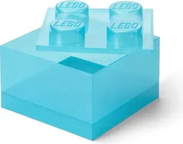 Room Copenhagen LEGO Storage Brick 4 / Víčko Glitter / světle modrá/pr