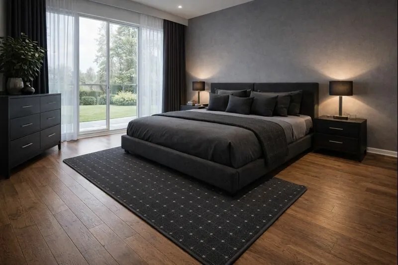 Condor Carpets, Kusový koberec Udinese antracit čtverec, 60x60, šedá, chodba / předsíň