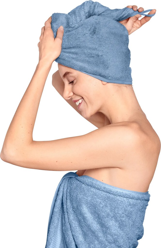 Tchibo - Ručníkový turban - barva: modrá