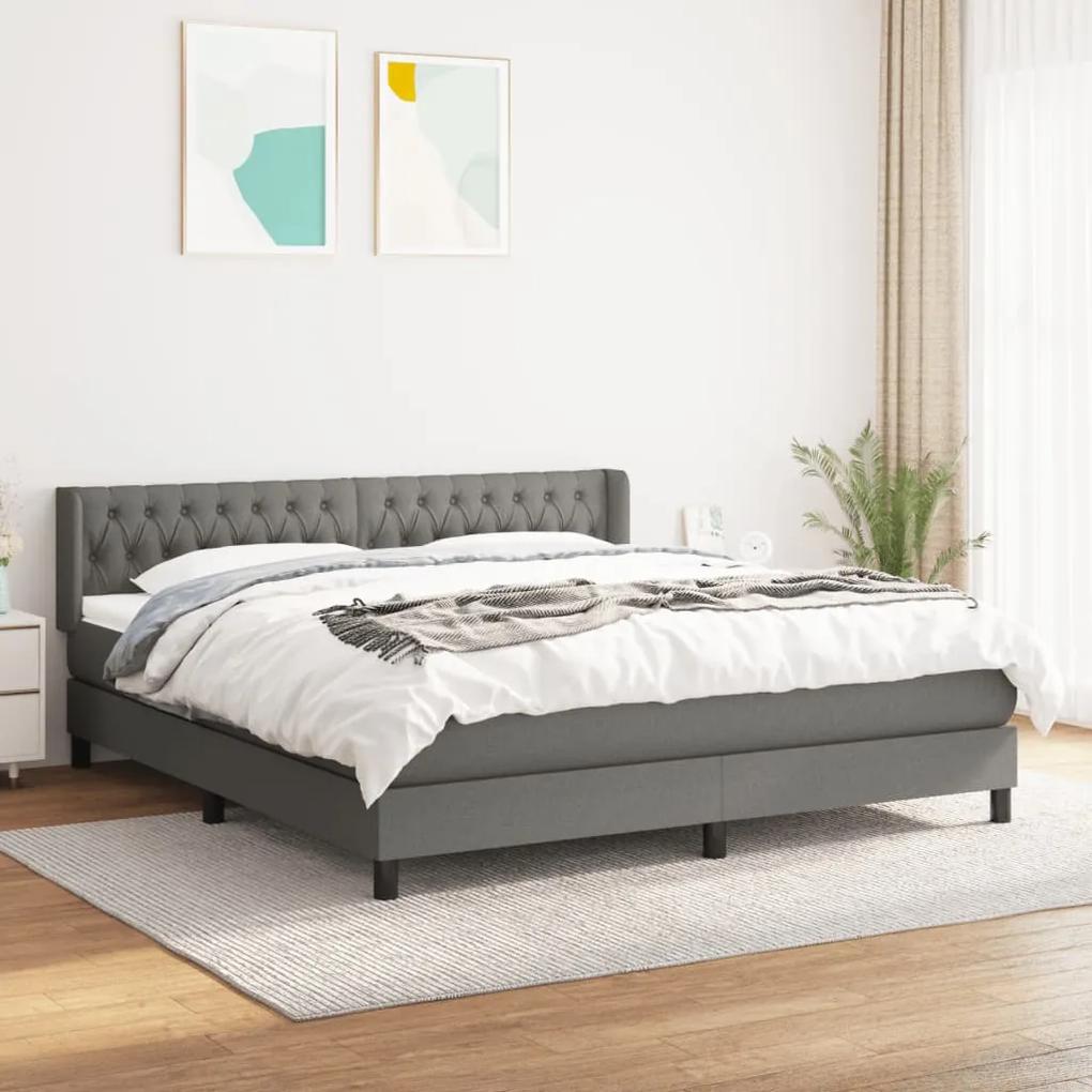 Box spring postel s matrací tmavě šedá 180x200 cm textil,  3129970