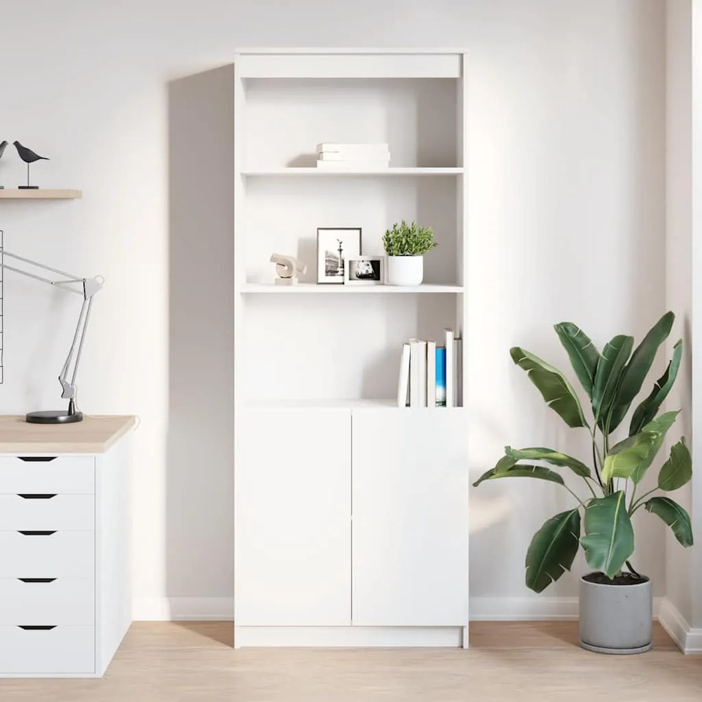 Skříň highboard bílá 70 x 35 x 180 cm kompozitní dřevo 3328471