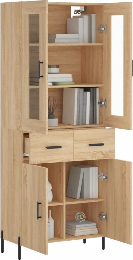 Skříň highboard dub sonoma 69,5 x 34 x 180 cm kompozitní dřevo 3198540