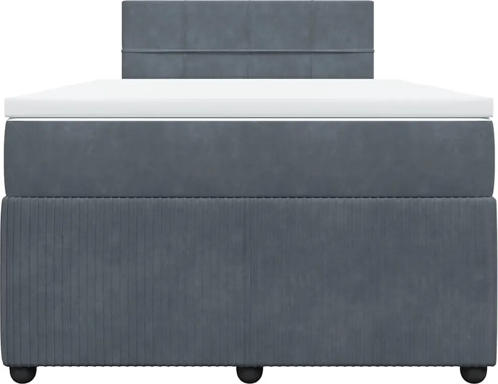 Box spring postel s matrací tmavě šedá 120 x 200 cm samet 3290011