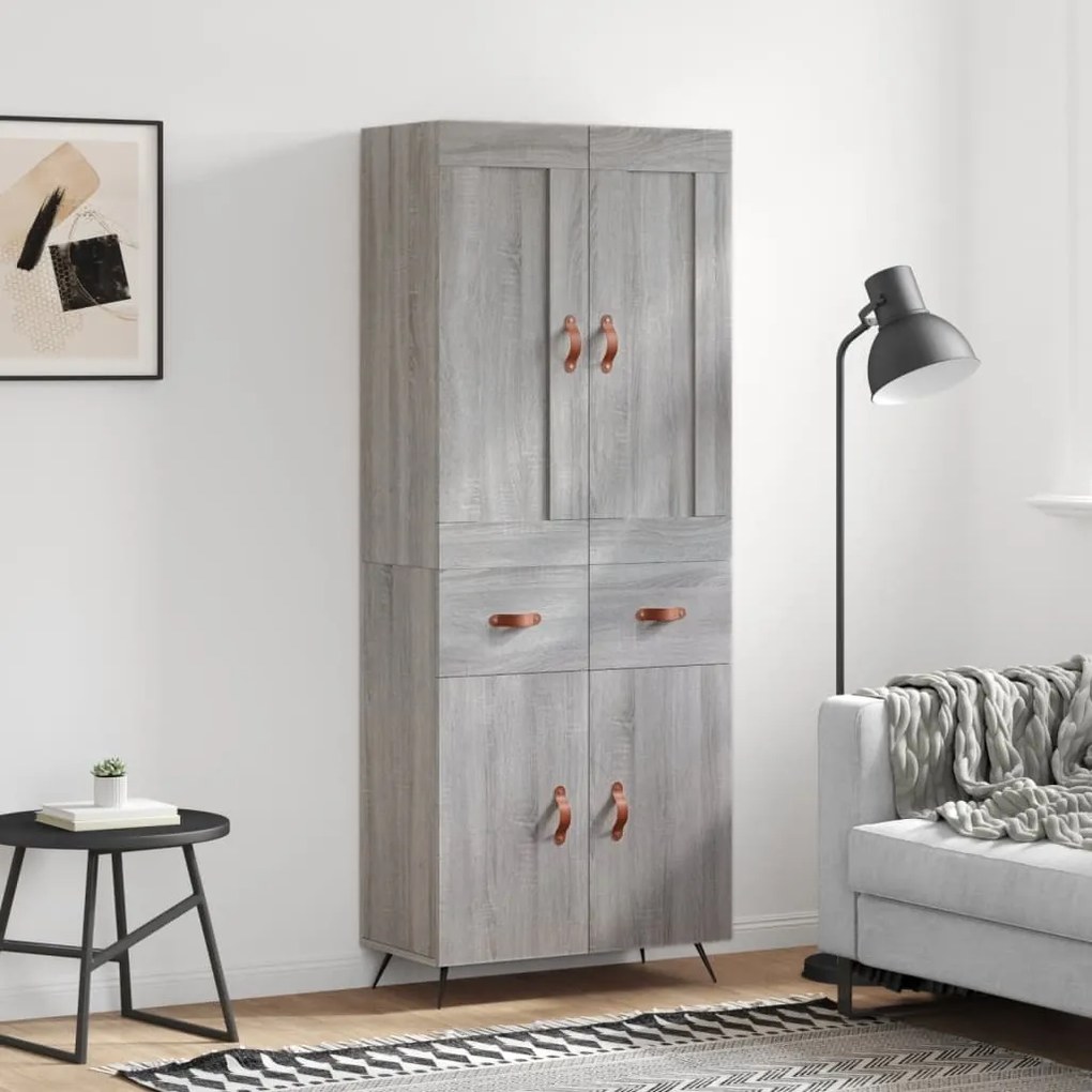 vidaXL Skříň highboard 69,5 x 34 x 180 cm kompozitní dřevo [3199850] Barva: Betonová šedá