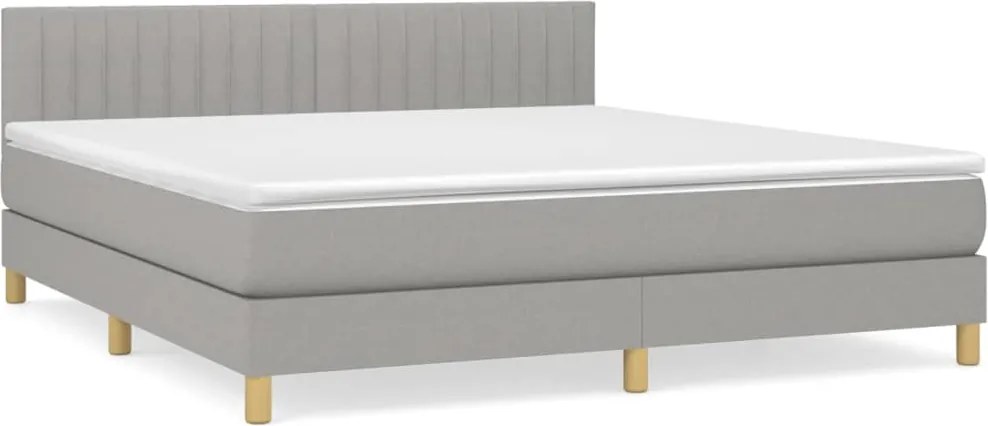 Box spring postel s matrací světle šedá 160 x 200 cm textil 3140785