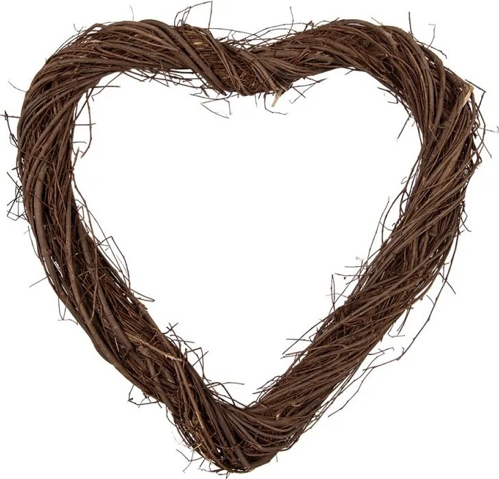Přírodní hnědé proutěné srdce Woodly M - 40*4*40 cm