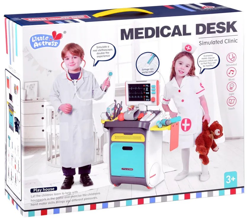 RKToys Dětský lékařský vozík s RTG a EKG Medical