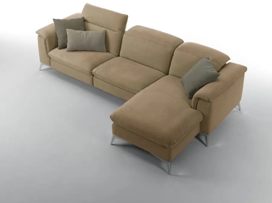 Pregio Italia sofa&relax Rohová sedací souprava SOLUTION Provedení: 3 místná + lehátko, Vzorník látek: tekno fibra 20 blue