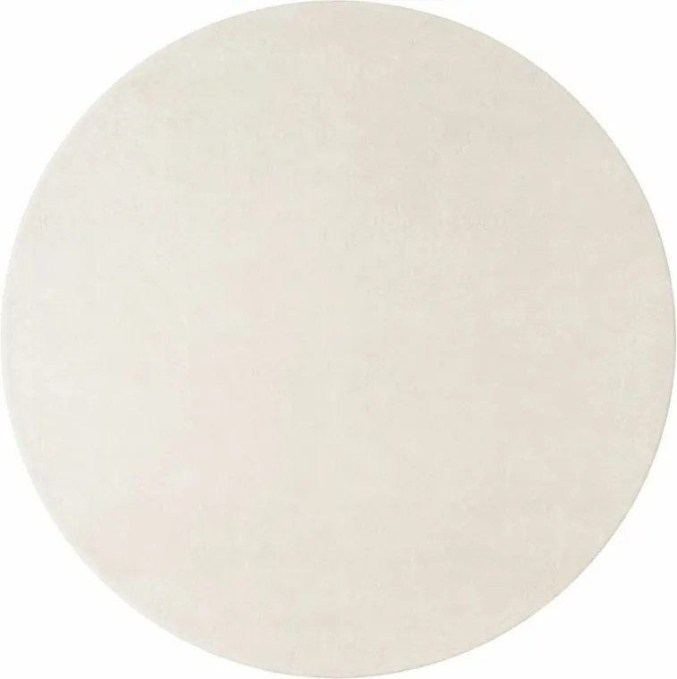 Ayyildiz, Kusový koberec Joy 1400 cream kruh, 160x160 (průměr) kruh, bílá, chodba / předsíň