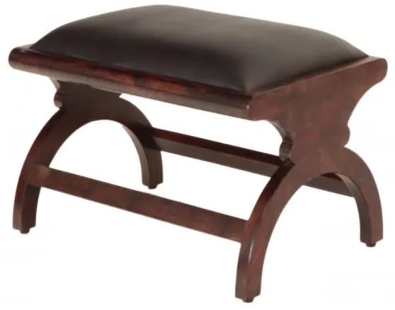 Indický nábytek - Polstrovaný taburet 60x45x35 z indického masivu palisandr Super natural