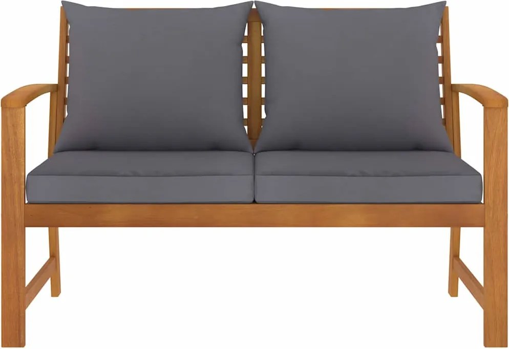 Zahradní lavice 120 cm tmavě šedá poduška masivní akácie 311830