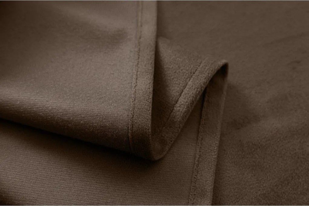 Hnědý zatemňovací závěs VELVET 140x270 cm Zavěšení: Řasící páska