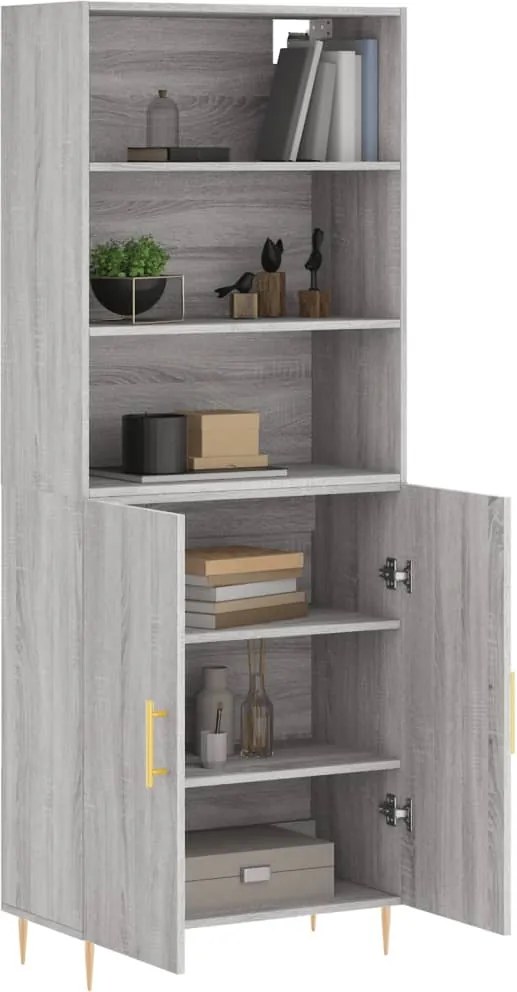 Skříň highboard šedá sonoma 69,5 x 34 x 180 cm kompozitní dřevo 3189243