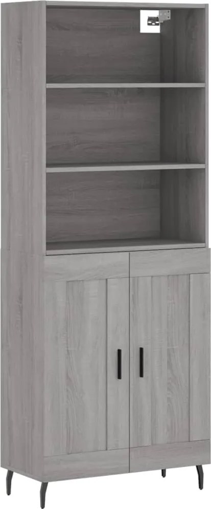 Skříň highboard šedá sonoma 69,5 x 34 x 180 cm kompozitní dřevo 3189979