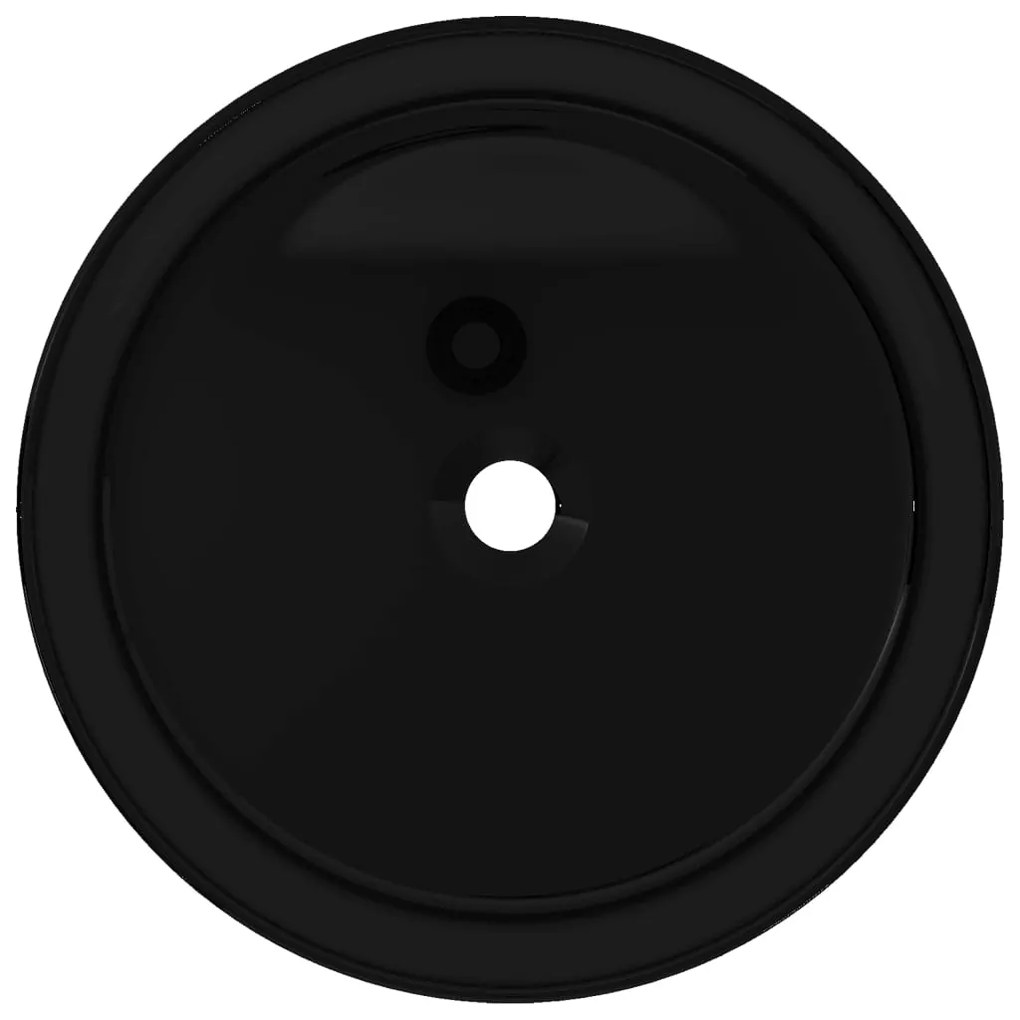 Keramické umyvadlo kulaté černé 40 x 15 cm,  142737