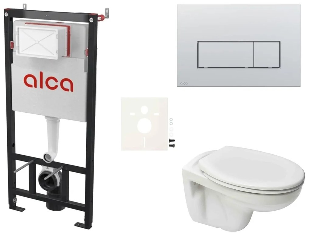 Cenově zvýhodněný závěsný WC set Alca do lehkých stěn / předstěnová montáž+ WC S-Line S-line Pro SIKOASP9