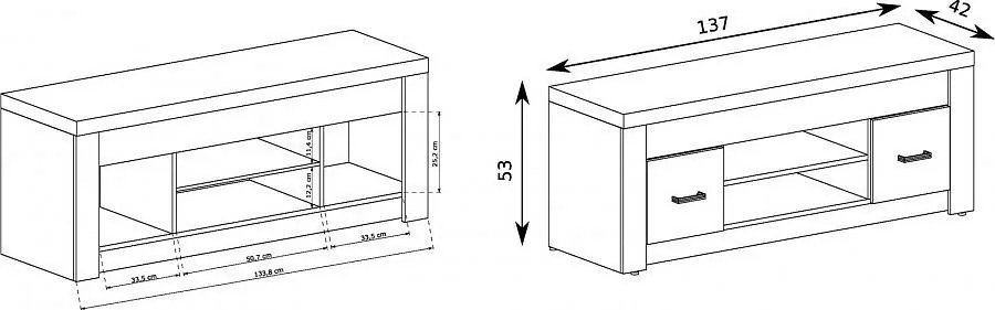 Casarredo - Komfort nábytek Obývací stěna, sestava INDIANAPOLIS tm. jasan (4+5+9+11)