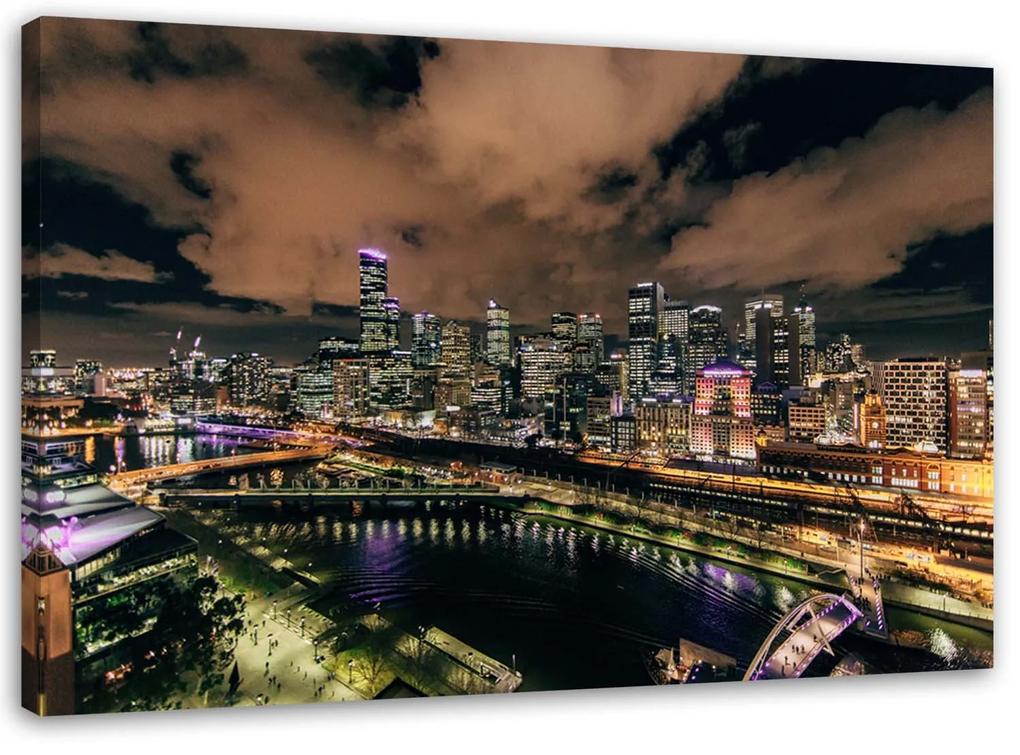 Gario Obraz na plátně Moderní město v noci Rozměry: 60 x 40 cm