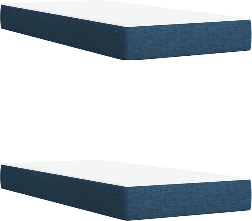 Box spring postel s matrací modrá 200x200 cm textil 3285504