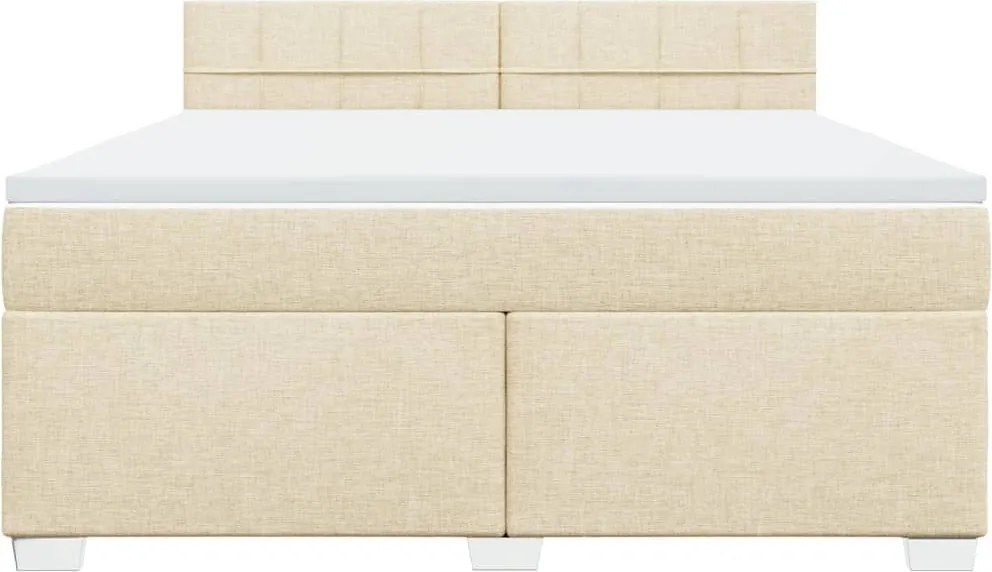 Box spring postel s matrací krémová 180x200 cm textil 3288272