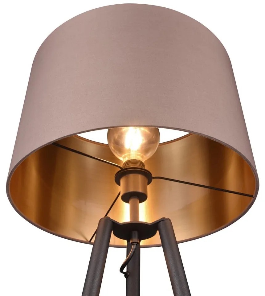 Černá stojací lampa s poličkou (výška 152 cm) Colette – Reality
