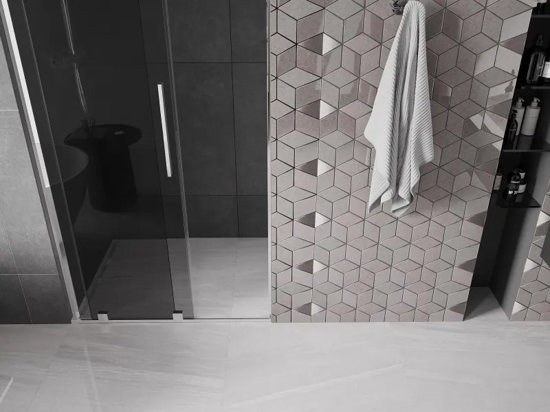 Mexen Velar L, posuvné sprchové dveře do otvoru 100 cm, 8mm šedé sklo, chromová, 871-100-003-41-01