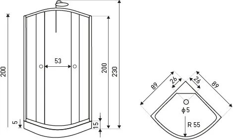 Aplomo Estrada 90x90x230 masážní sprchový box